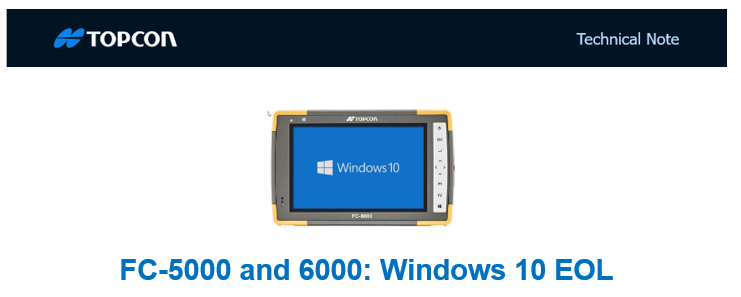Topcon FC-5000 and 6000: Windows 10 EOL